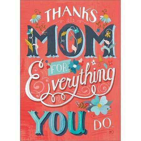 Thanks Mom Greeting Card - Amber Lotus | Whimsy Tea and Gifts